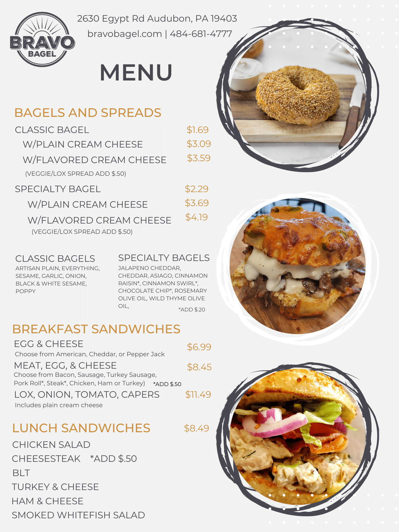Menu – Bravo Bagel